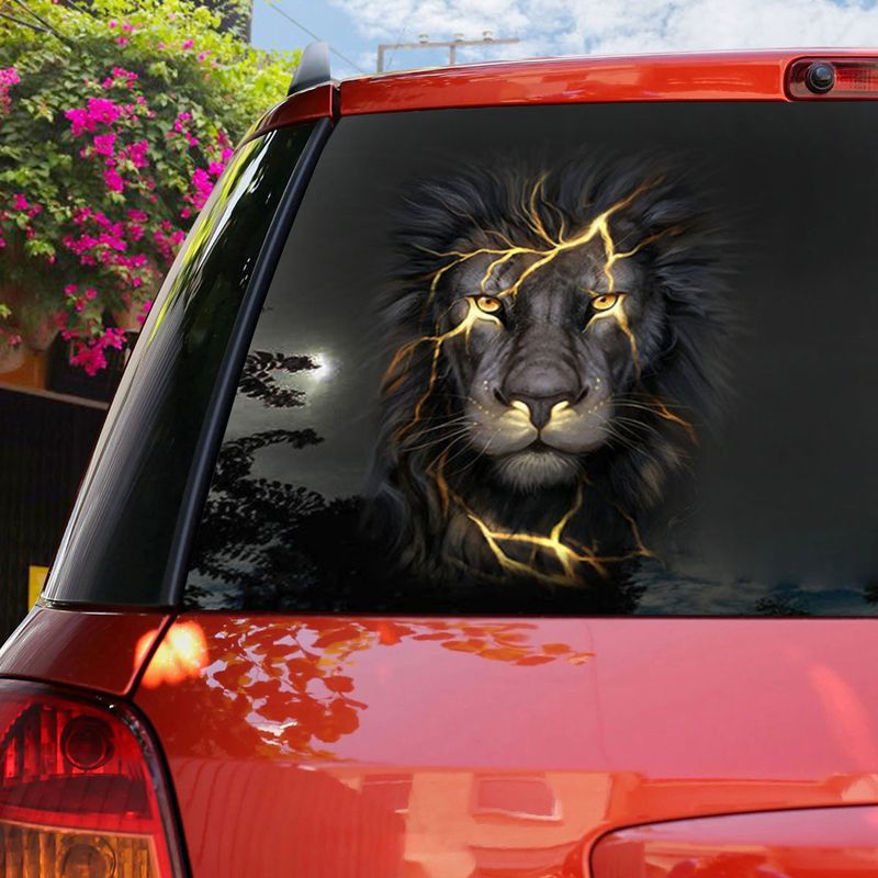 Jesus Car Sticker God Lovers Lion Lightning The King Savior Christian ...