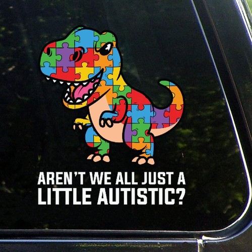 Little Autistic Dinosaur Car Decals - Autism Awareness Puzzle Piece ...
