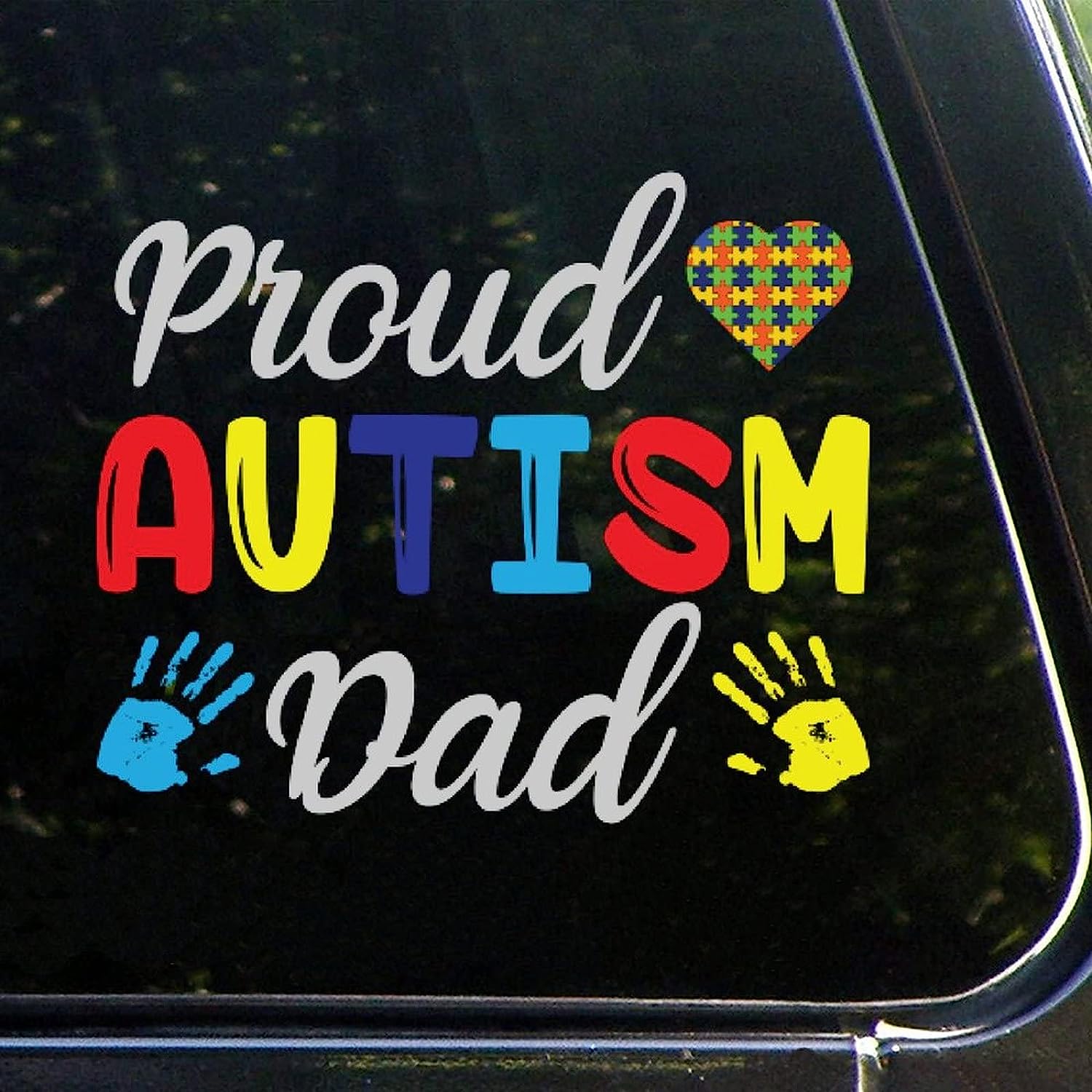 Proud Autism Dad Car Stickers - Autism Awareness Puzzle Piece Support ...