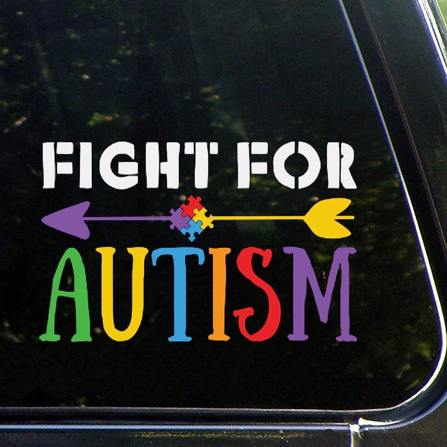 Puzzle Arrow Fight for Autism Car Decal - Autism Awareness Puzzle Piece ...