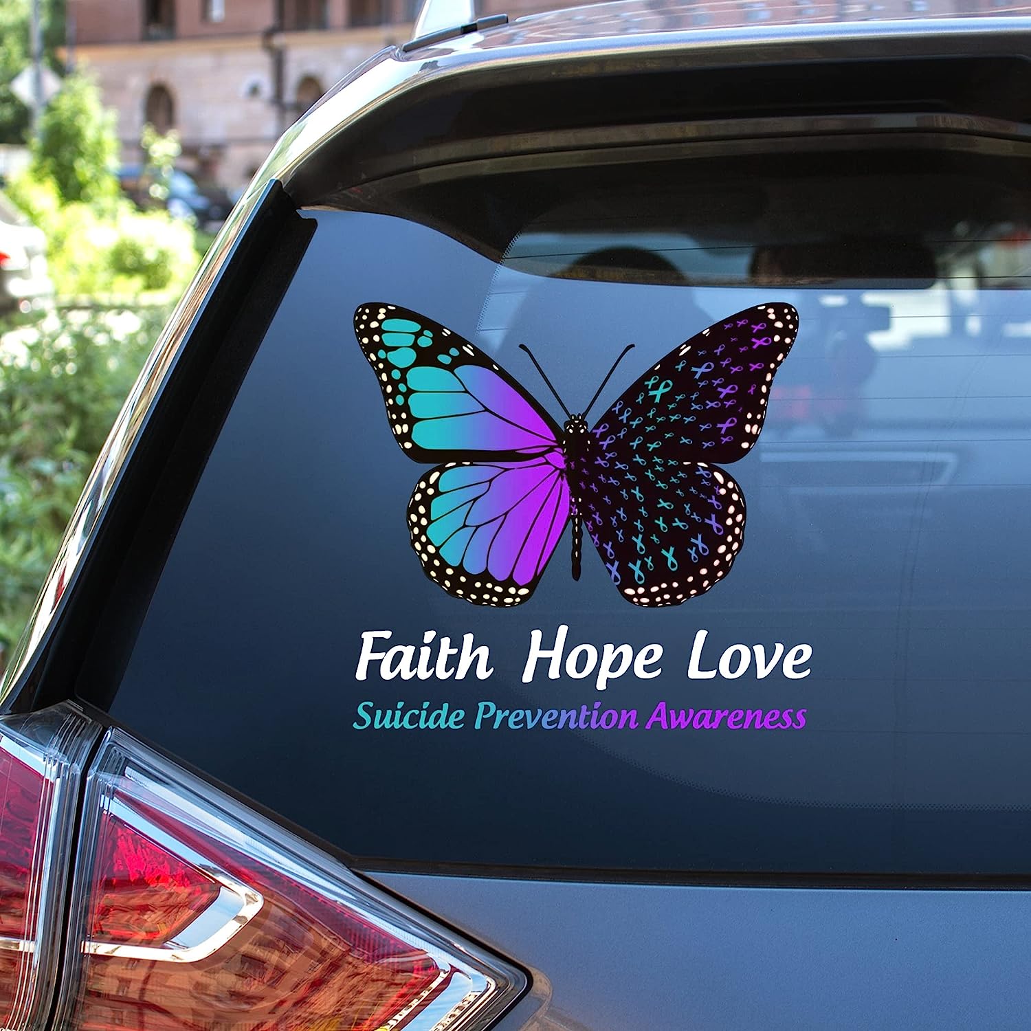 Suicide Prevention Awareness Butterfly Faith Hope Love Car Sticker ... Suicide Prevention Awareness Butterfly Faith Hope Love Car Sticker ...
