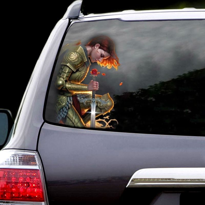 Woman Warrior Jesus Car Decal Sticker Beautiful Art Drawing Digital Car ...